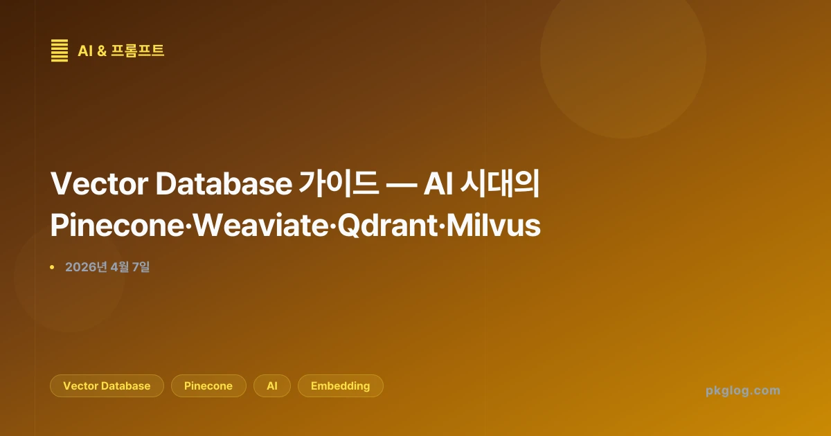 Vector Database 완벽 가이드 — AI 시대의 Pinecone·Weaviate·Qdrant·Milvus